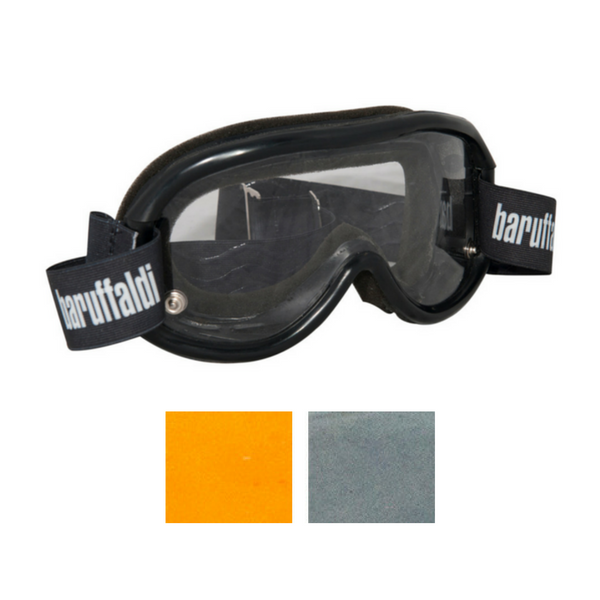 Baruffaldi Classic Retro Vintage Motorcycle Goggles Speed 4 (2 Lenses ...